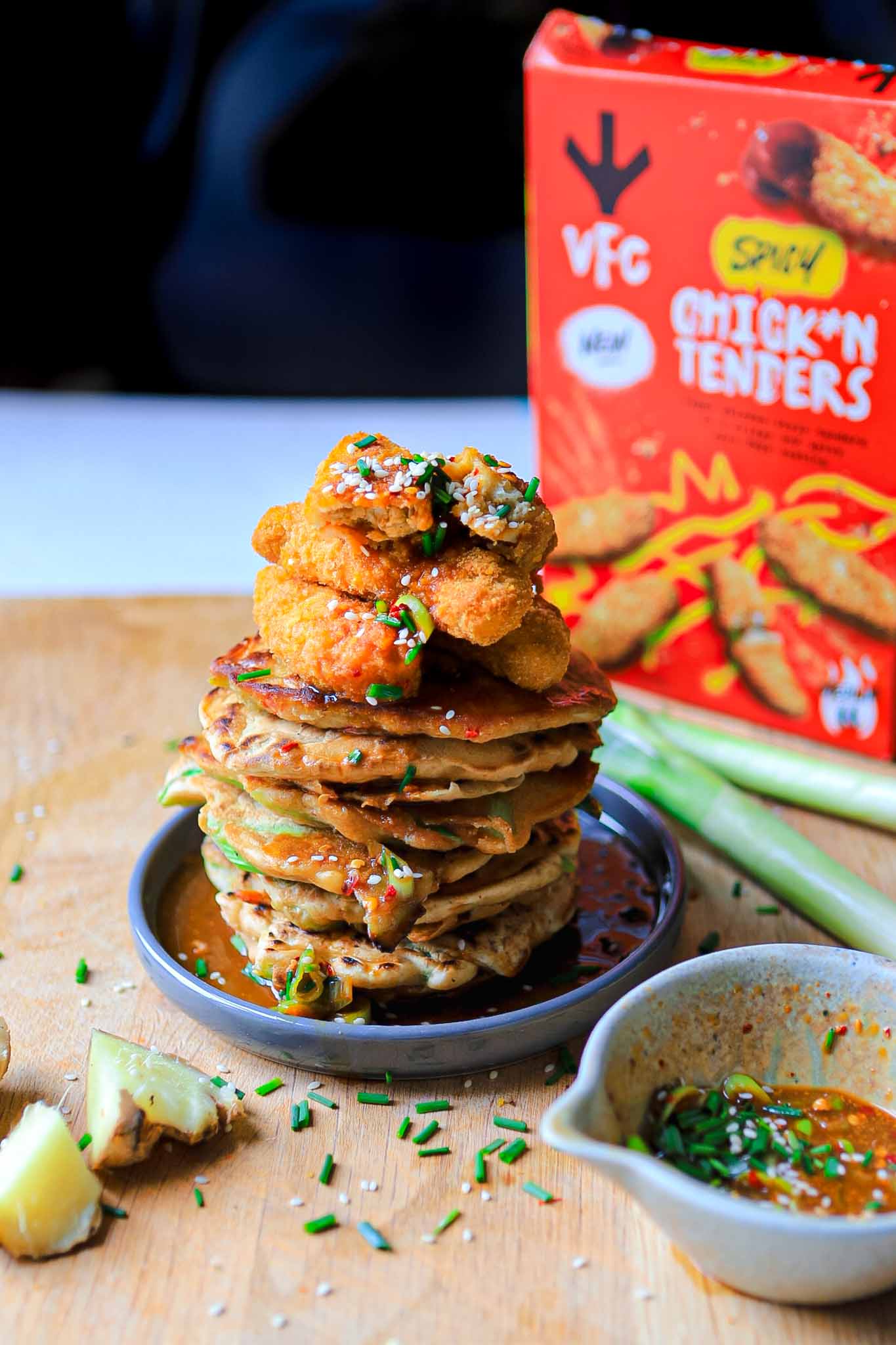 Spicy Chick*n Kimchi Pancakes – VFC
